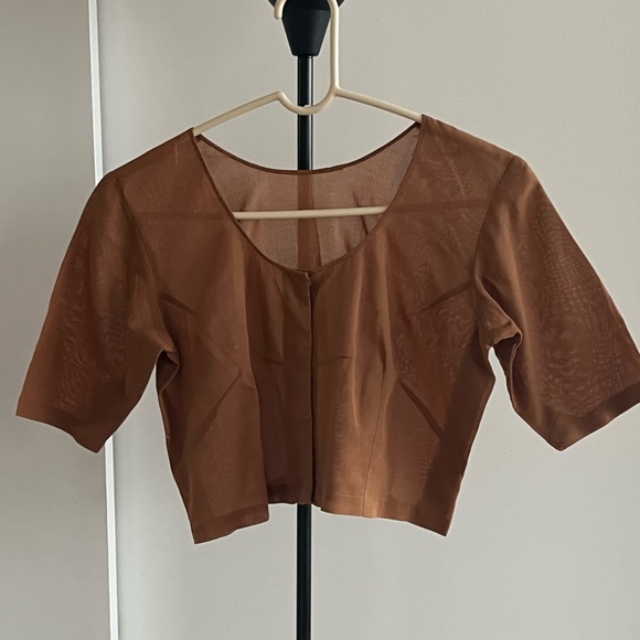 Hand Crafted | Tops | Premium Cotton Rubia Voile Cropped Blouse Top ...